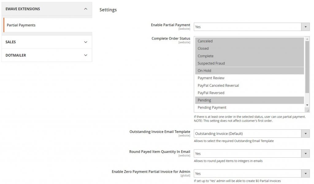 Partial Payments Extension for Magento 2 by eWave | FireBear