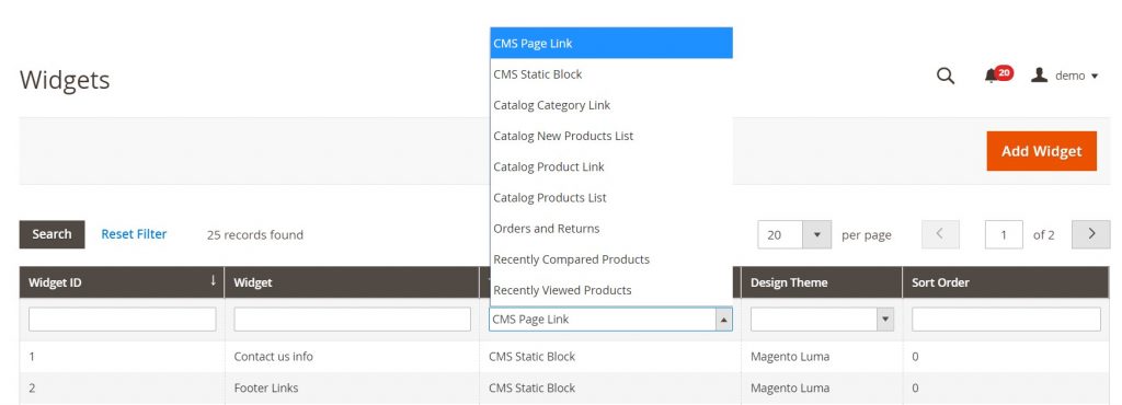 Magento 2 Backend Exploration: Widgets | FireBear