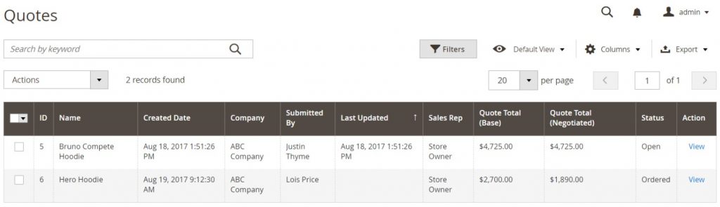 Exploring Magento 2 B2B Features: Quotes | FireBear