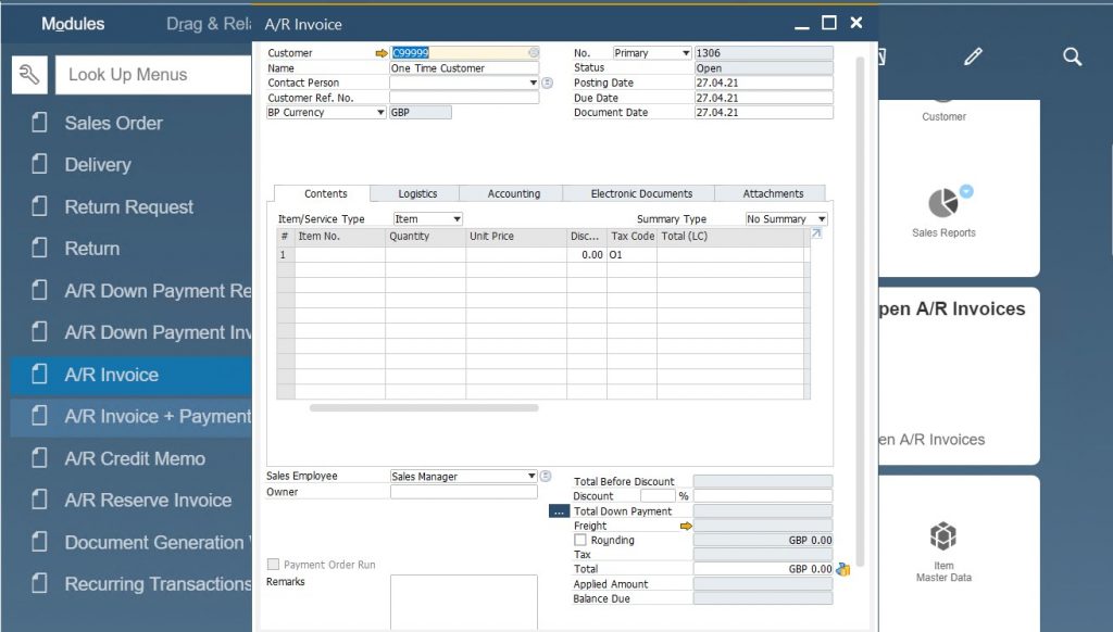 SAP Business One In-Depth Review: Sales and Accounts Receivable ...