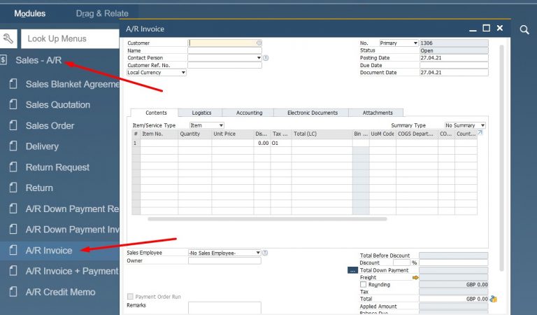 SAP Business One In-Depth Review: Sales and Accounts Receivable Documents | FireBear