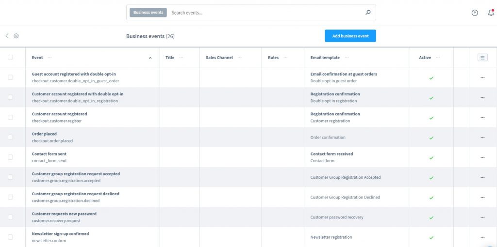 Exploring Shopware: Business Events in Shopware 6 Settings | FireBear