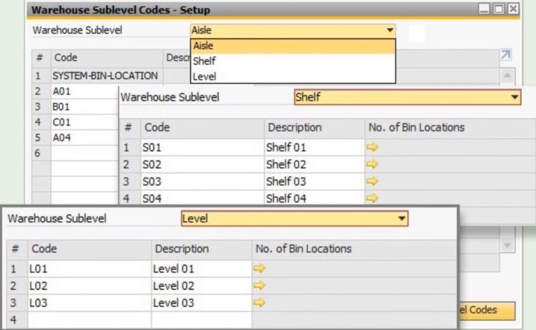SAP Business One In-Depth Review: Inventory (Warehouses, Sublevels ...