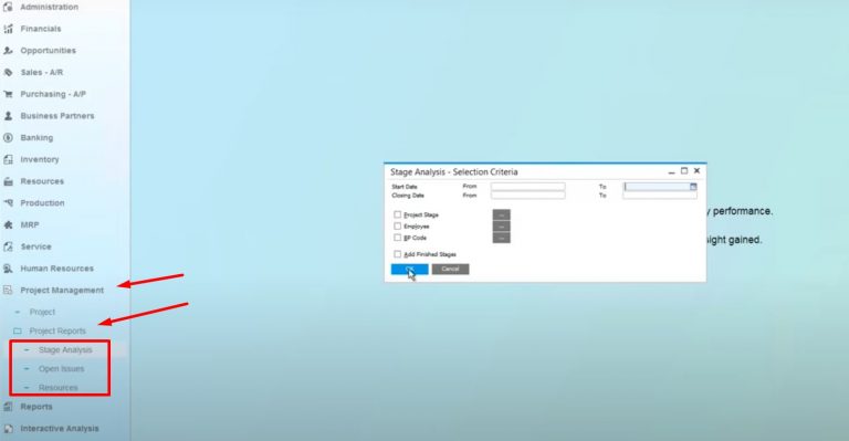 SAP Business One In-Depth Review: Project Management Module (Projects ...