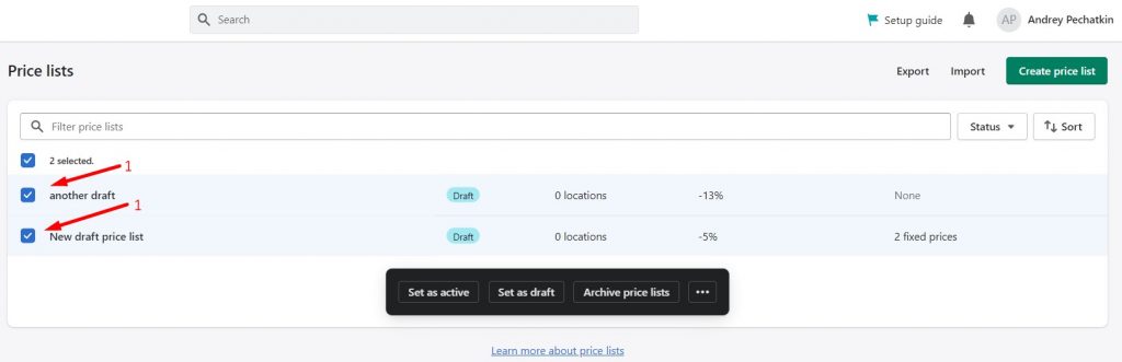 Shopify Price List | FireBear