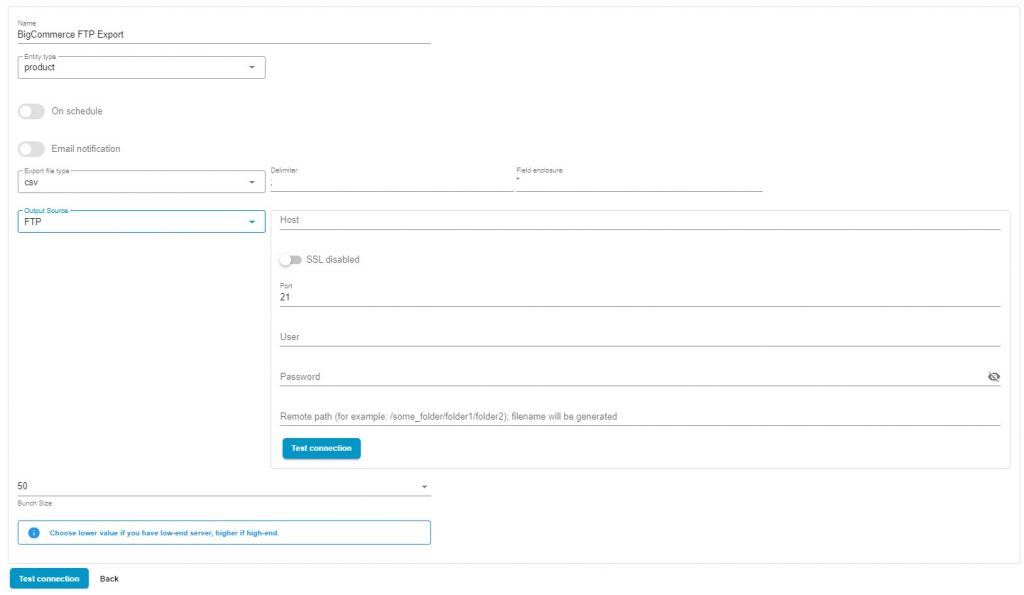 BigCommerce FTP Export | FireBear