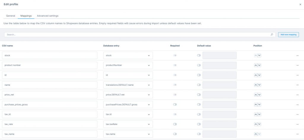 Shopware 6 Import & Export Mapping | FireBear