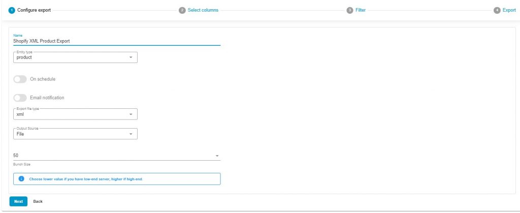Shopify XML Export | FireBear