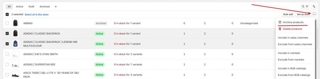 How to Archive Products in Shopify | FireBear